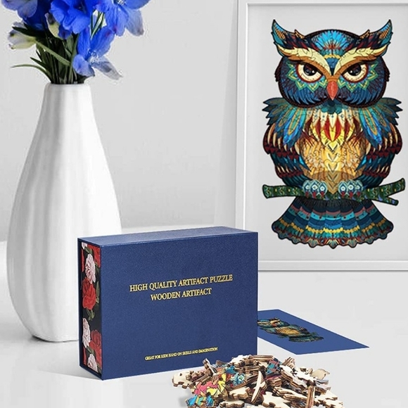 FvMemo | Games | Fvmemo Colorful Owl Wooden Puzzle 20 Pieces Irregular ...